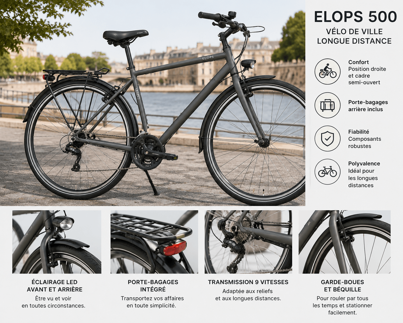 Elops 500 avis : ce vélo de ville vaut-il vraiment le coup